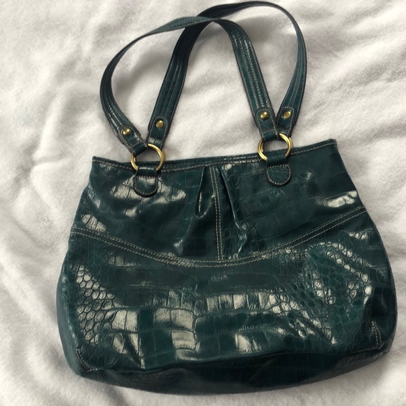 Elle | Bags | Unique Teal Leather Handbag | Poshmark